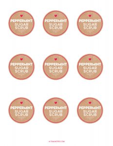 Peppermint Sugar Scrub With Free Printable Labels
