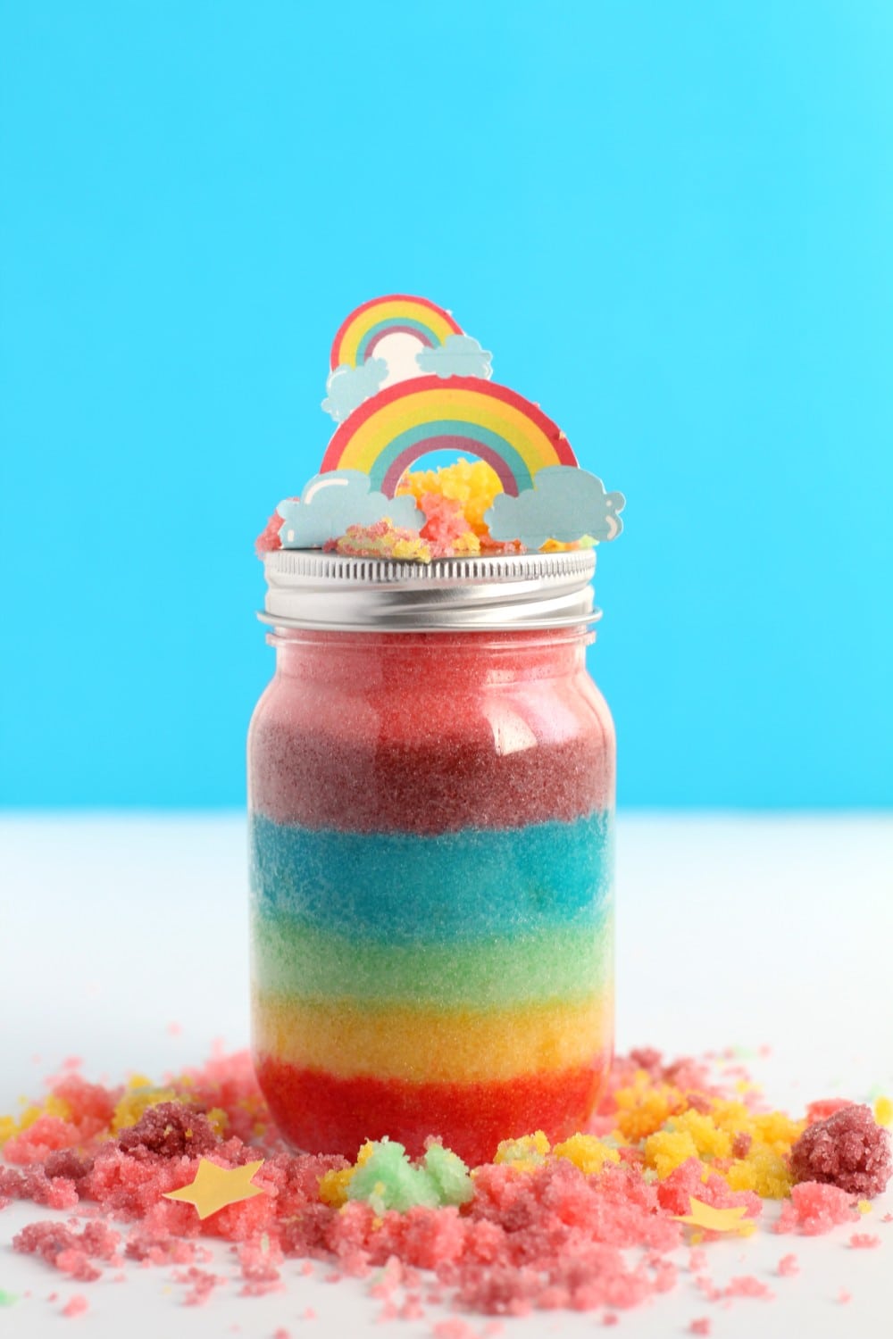 DIY Rainbow Sugar Scrub With Free Printable Rainbow Label