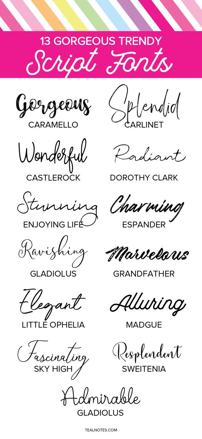 13 Beautiful Script Fonts For Your Next Craft Project