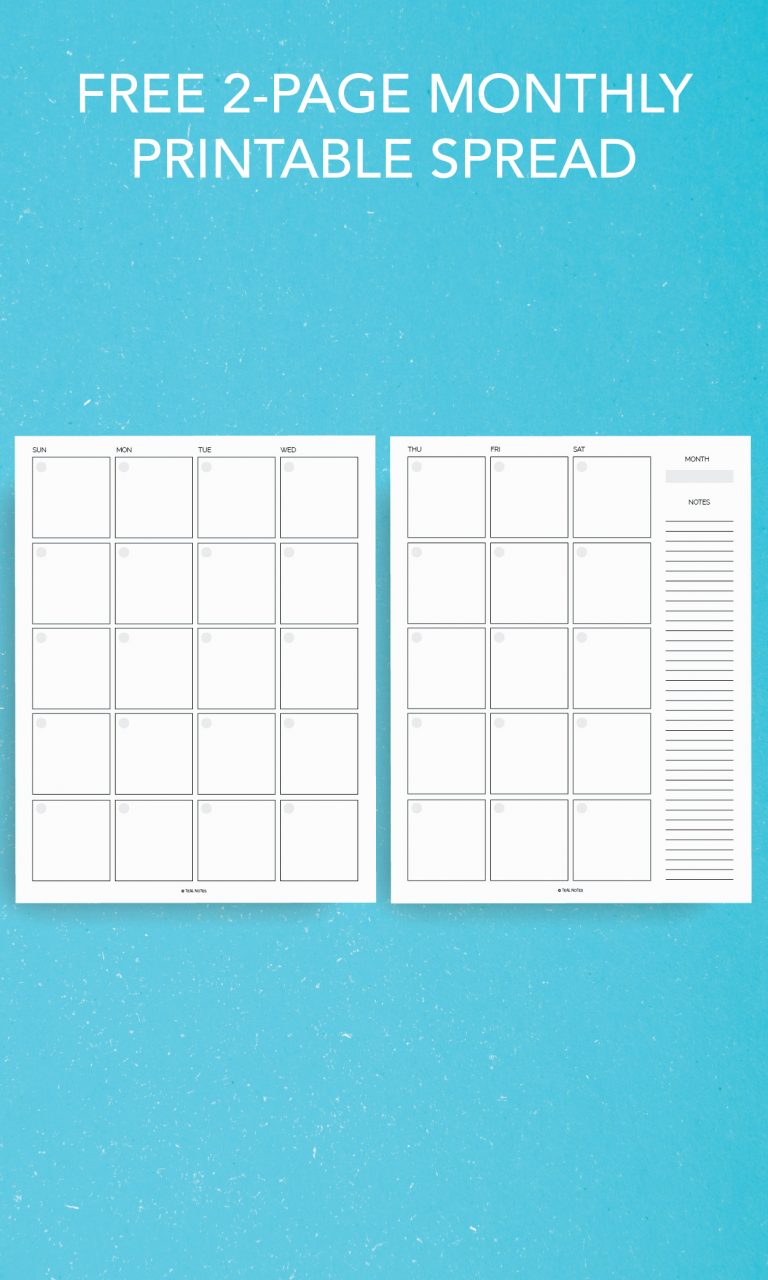 Free 2-Page Monthly Printable