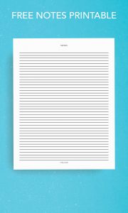 Free Notes Printable Page