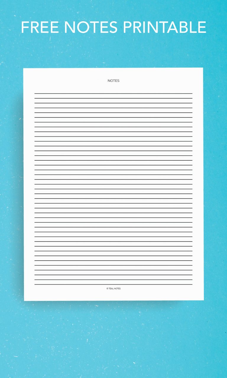 Free Notes Printable Page