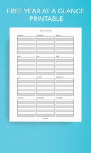 Free Year At A Glance Printable
